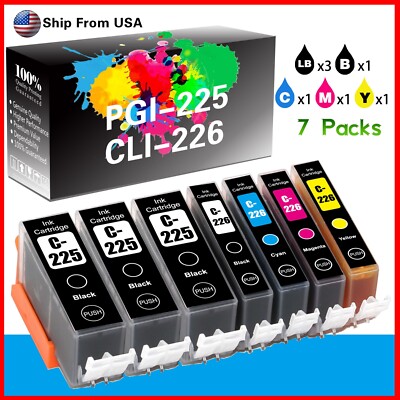 7PK PGI225 CLI226 Ink Cartridge 225 226 for PIXMA MG6200 MG6220 Printer ...