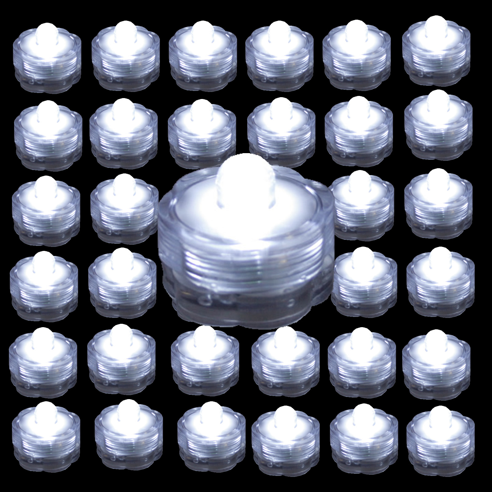 Submersible Waterproof Battery LED Tea Light ~ Wedding Decoration~WHITE ...