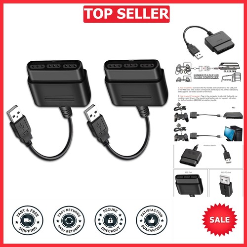 Versatile 2 Pack PS2 Controller Adapter for PC & PS3 - Lightweight ...