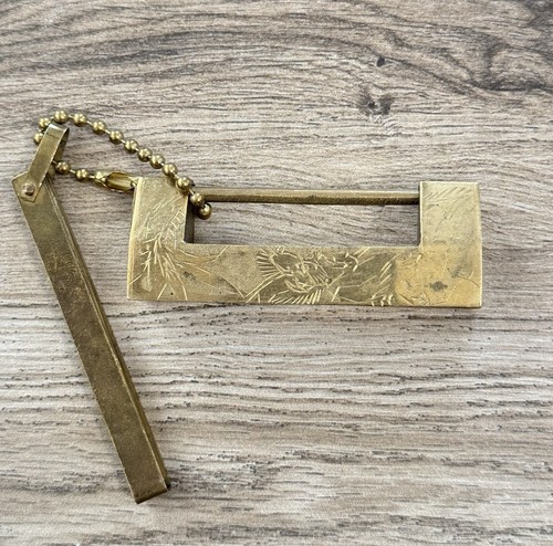 Vintage Ornate Chinese Brass Padlock Carved Bird Leaves 2.5” Drawer ...