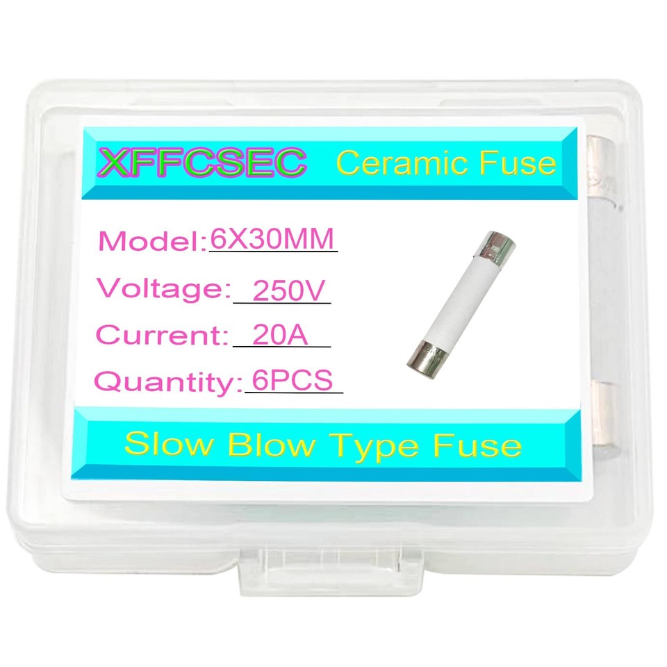 20 Amp Microwave Fuse 20a Ceramic Fuse 20a Fuse 250V Slow-Blow ...
