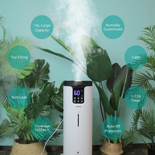 Ultrasonic Humidifiers Large Room Bedroom House Home 16L Top Fill Cool ...