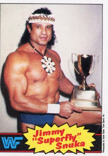 1985 Topps WWF Jimmy Superfly Snuka #6 RC Rookie RC + Mr. Fuji BONUS ...