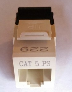 NEW LEVITON QUICKPORT MODULAR CATEGORY-5 CAT 5 T568A/B RJ45 JACK Ivory ...