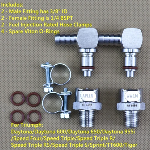 1/4 BSPT Triumph Gas Fuel Line Hose Pump Metal Quick Release Disconnect ...