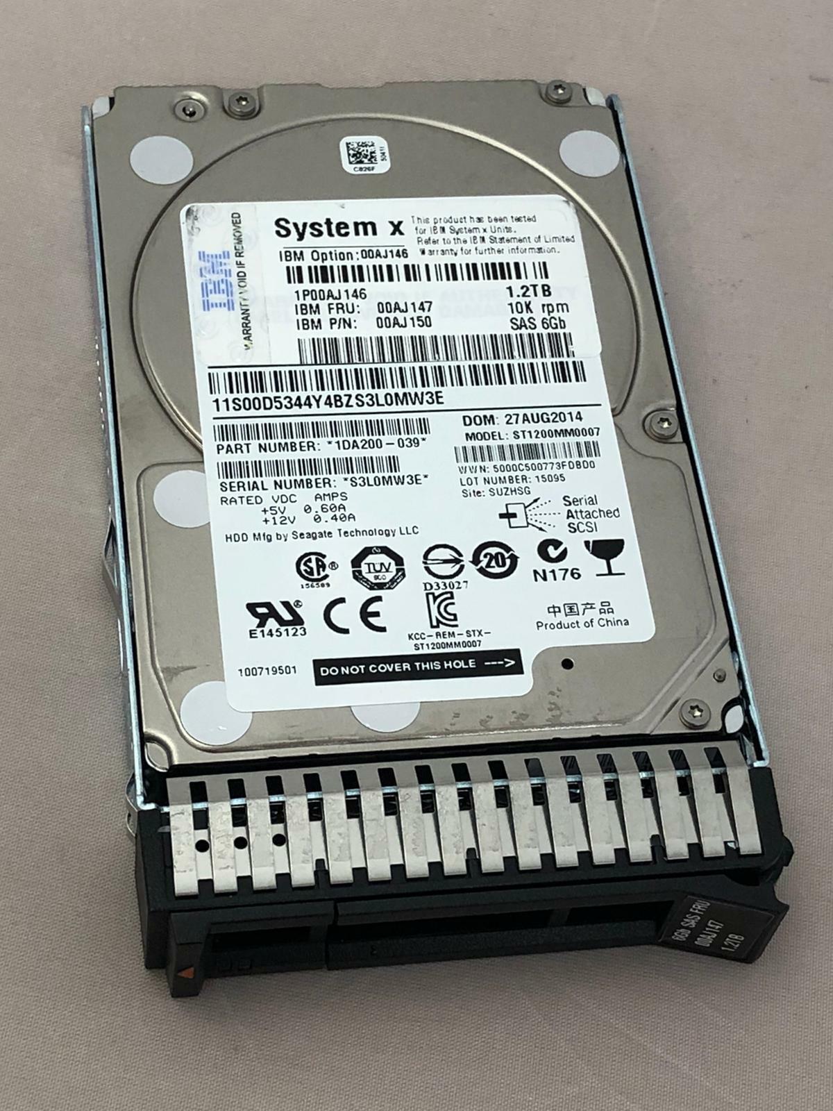 IBM 00AJ147 IBM 1.2TB 2.5" 10K HDD 00AJ146 00AJ150 | eBay