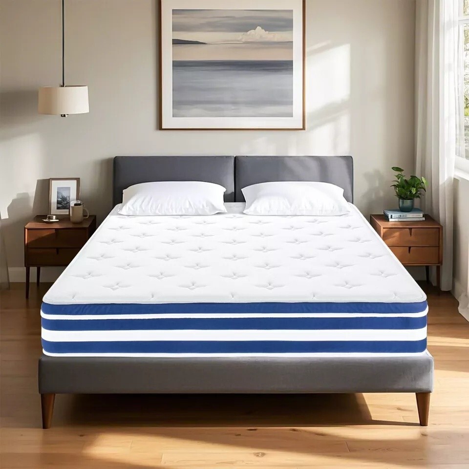 12" Medium Firm Cooling Breathable Airflow Innerspring Memory Gel Foam ...