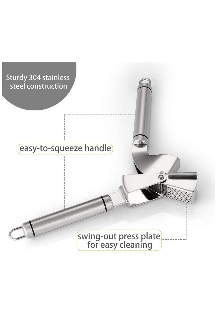 Garlic Press Heavy Duty Stainless Steel Kitchen Garlic Mincer and ...