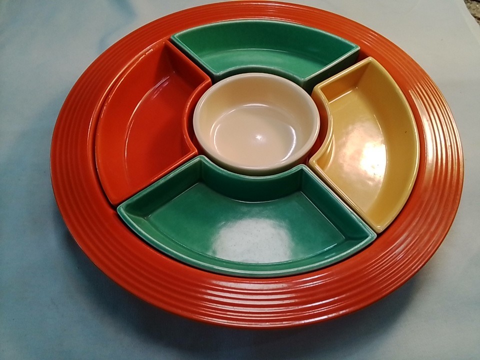 Vintage Fiesta Complete 6 Piece Relish Tray Fiestaware Excellent ...