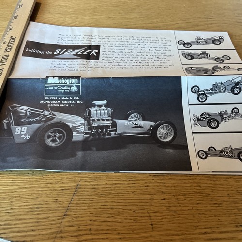 Monogram Sizzler Dragster Model Kit Instruction Sheet Only | eBay