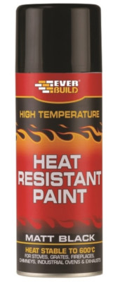 Everbuild High Temperature Heat Resistant (600°c) Spray Paint Matt ...