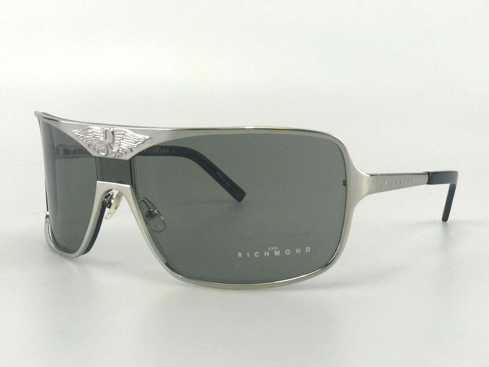 Vintage John Richmond Sunglasses JR 55502 AZ Silver Shield Mask Pilot ...