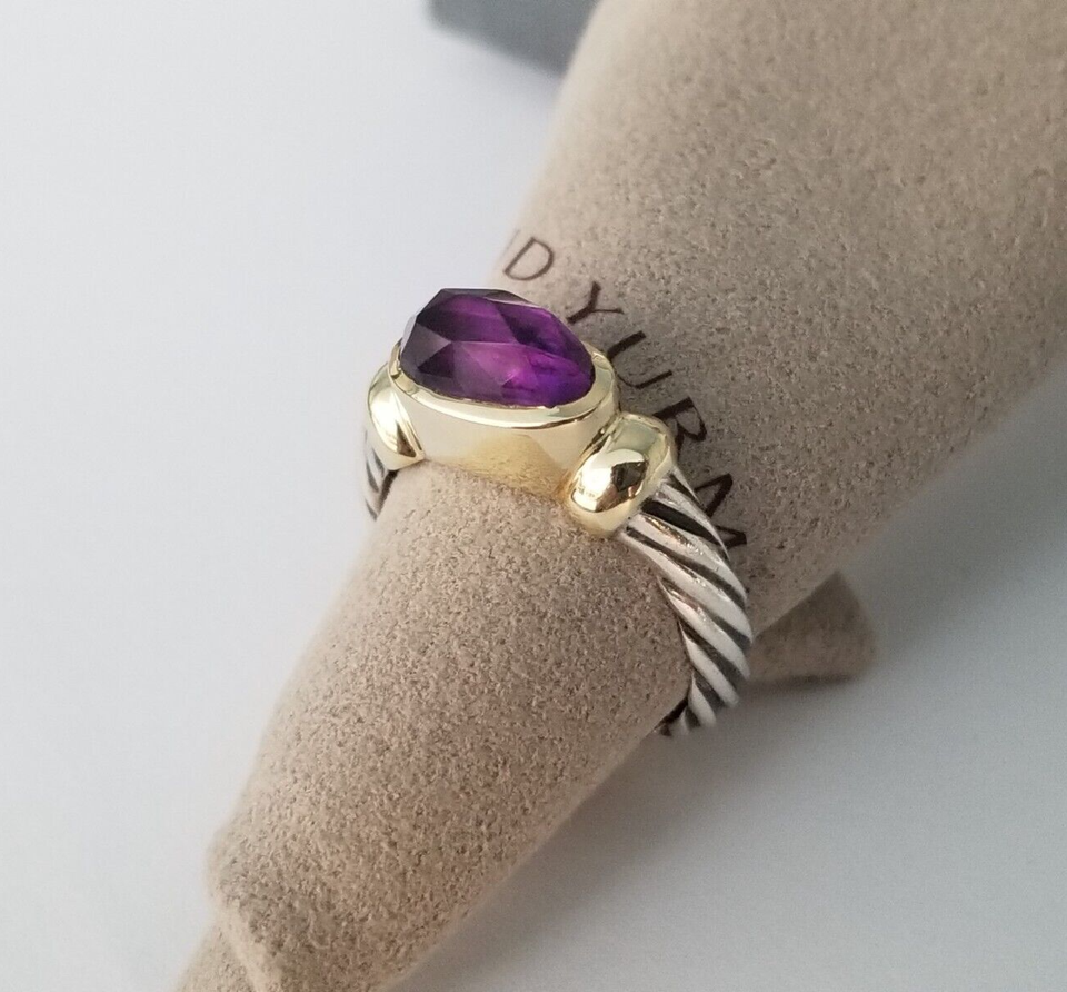 DAVID YURMAN 14K Gold and Sterling Silver Purple Amethyst Ring - 6.5 ...