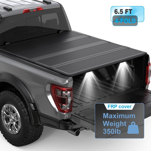 FRP 6.5FT Solid Tonneau Cover Bed 4-Fold For 14-2025 Chevy Silverado ...