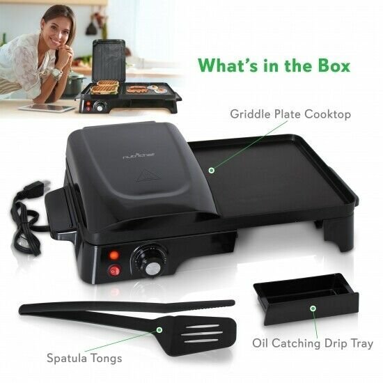 NutriChef PKGRIL43 Electric Griddle Crepe Maker Hot Plate Cooktop w ...