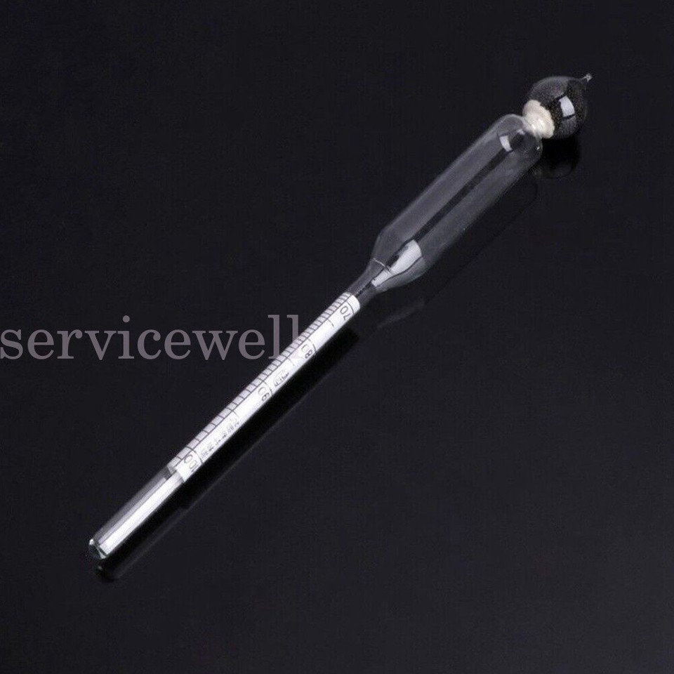 0-100% Hydrometer Alcoholmeter Alcohol Tester Meter+Thermometer Tools ...