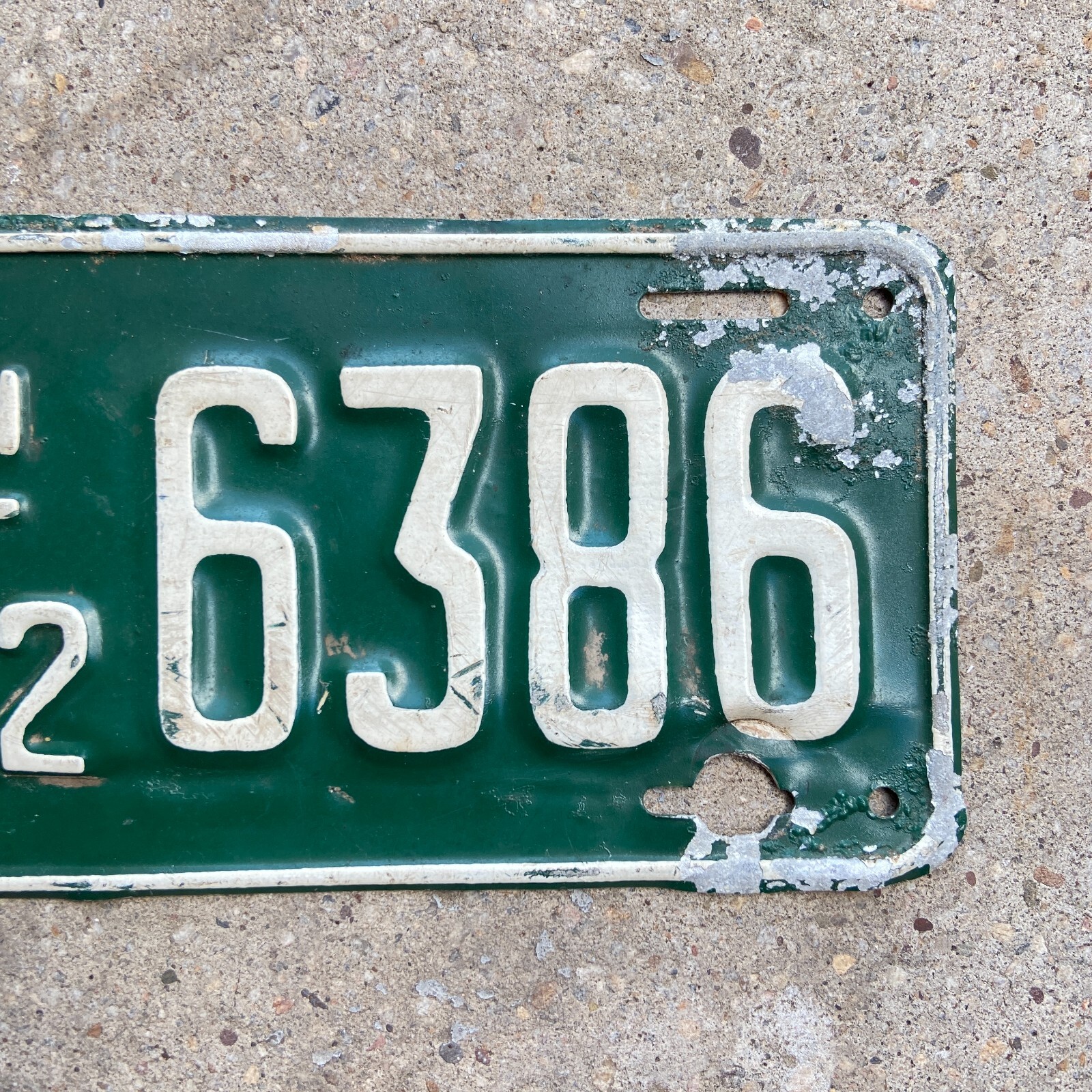 1952 Washington Motorcycle License Plate 6386 YOM DMV Clear Harley ...