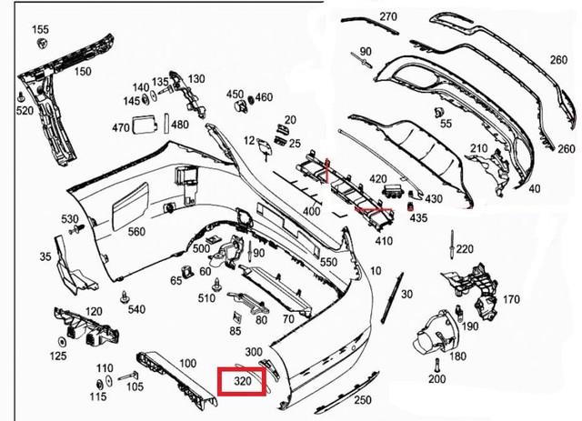 MERCEDES-BENZ C W205 AMG REAR RIGHT WHEEL GARNISH TRIM A2058802600 15 ...