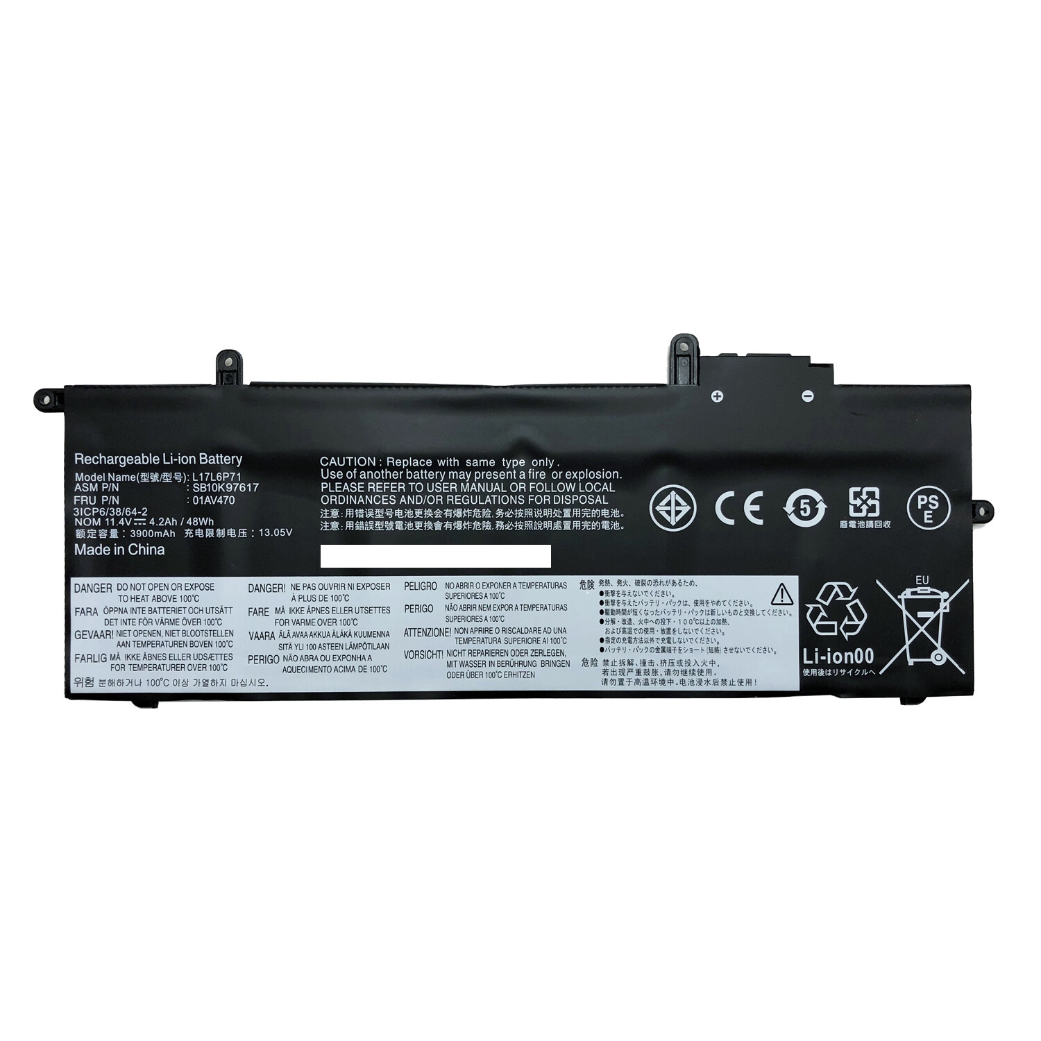 REPLACEMENT L17L6P71 01AV470 BATTERY FOR THINKPAD X280 A285 48WHR ...