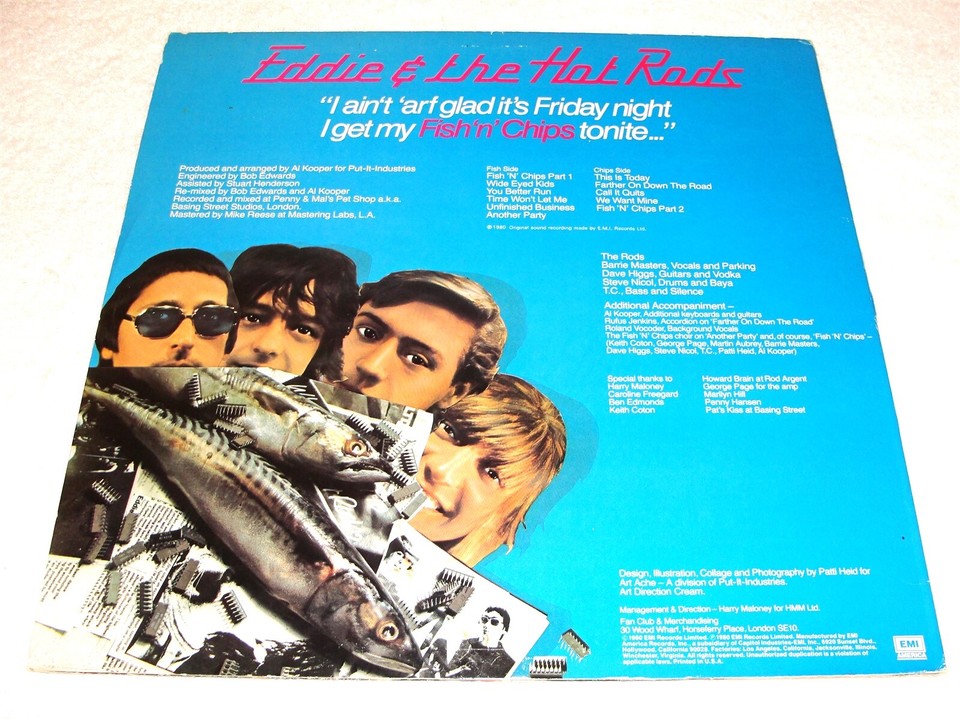 Eddie & The Hot Rods "Fish 'N' Chips" 1981 Rock LP, Nice EX!, Orig EMI ...