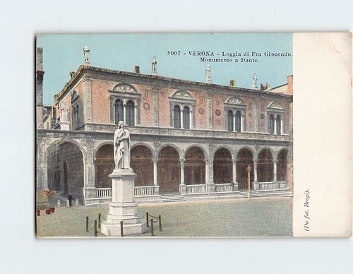 Postcard Monumento a Dante, Loggia di Fra Giocondo, Verona, Italy | eBay