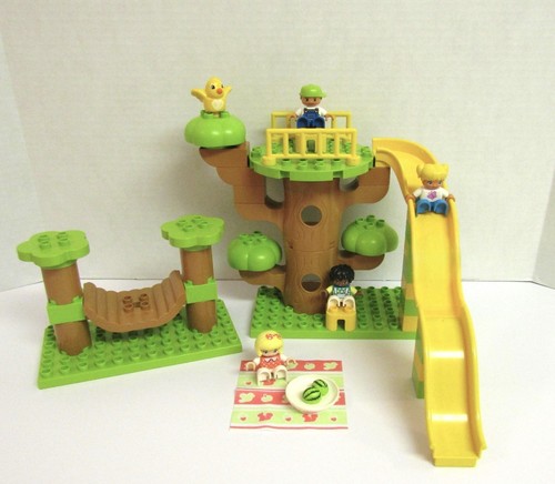 Lego DUPLO Park Treehouse Yellow Slide Picnic Blanket Swinging Hammock ...