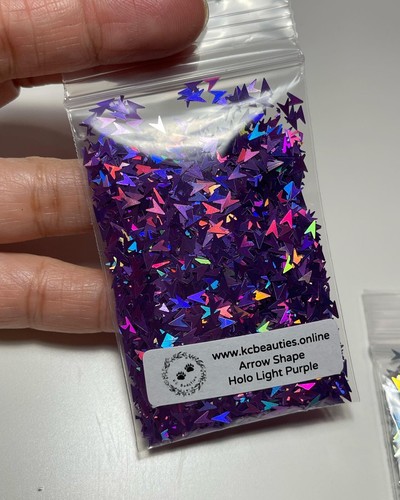 1 TSP Solvent Resistant HOLO LIGHT PURPLE ARROW Shape Glitter Epoxy US ...