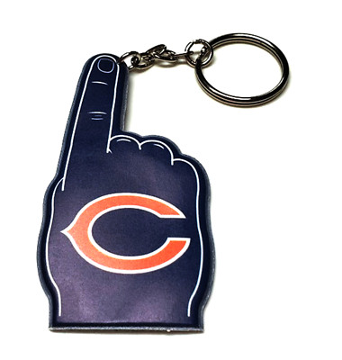 CHICAGO BEARS NFL KEYCHAIN WERE #1 FINGER PUPPET FOAM-LINED VINYL 2 ...