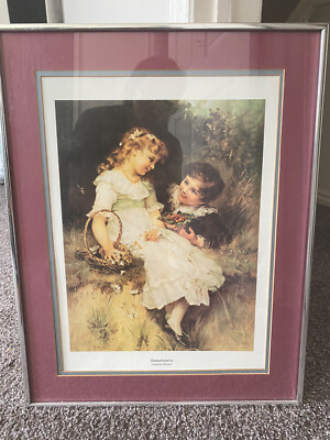 Sweethearts By Frederick Morgan Adorable Framed Excellent Vintage Art ...