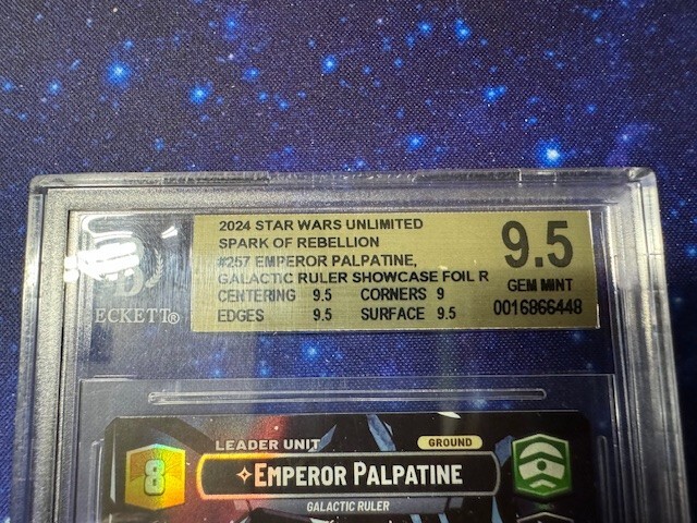 Star Wars unlimited showcase Emperor Palpatine Graded Beckett 9.5 Gold ...