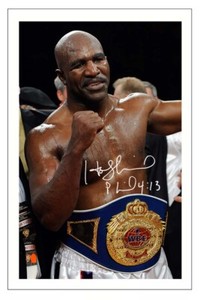 EVANDER HOLYFIELD Signed Autograph PHOTO Fan Gift Signature Print ...