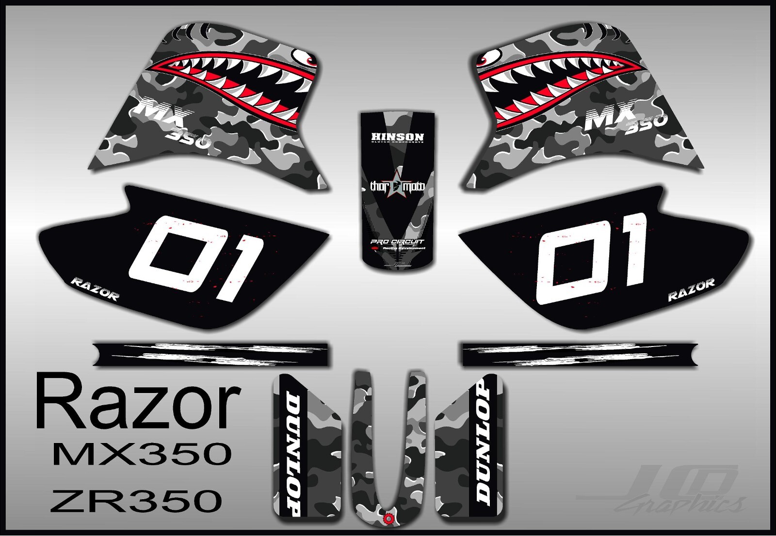 Razor MX350 graphics kit decals THICK AND HIGH GLOSS yamaha | eBay