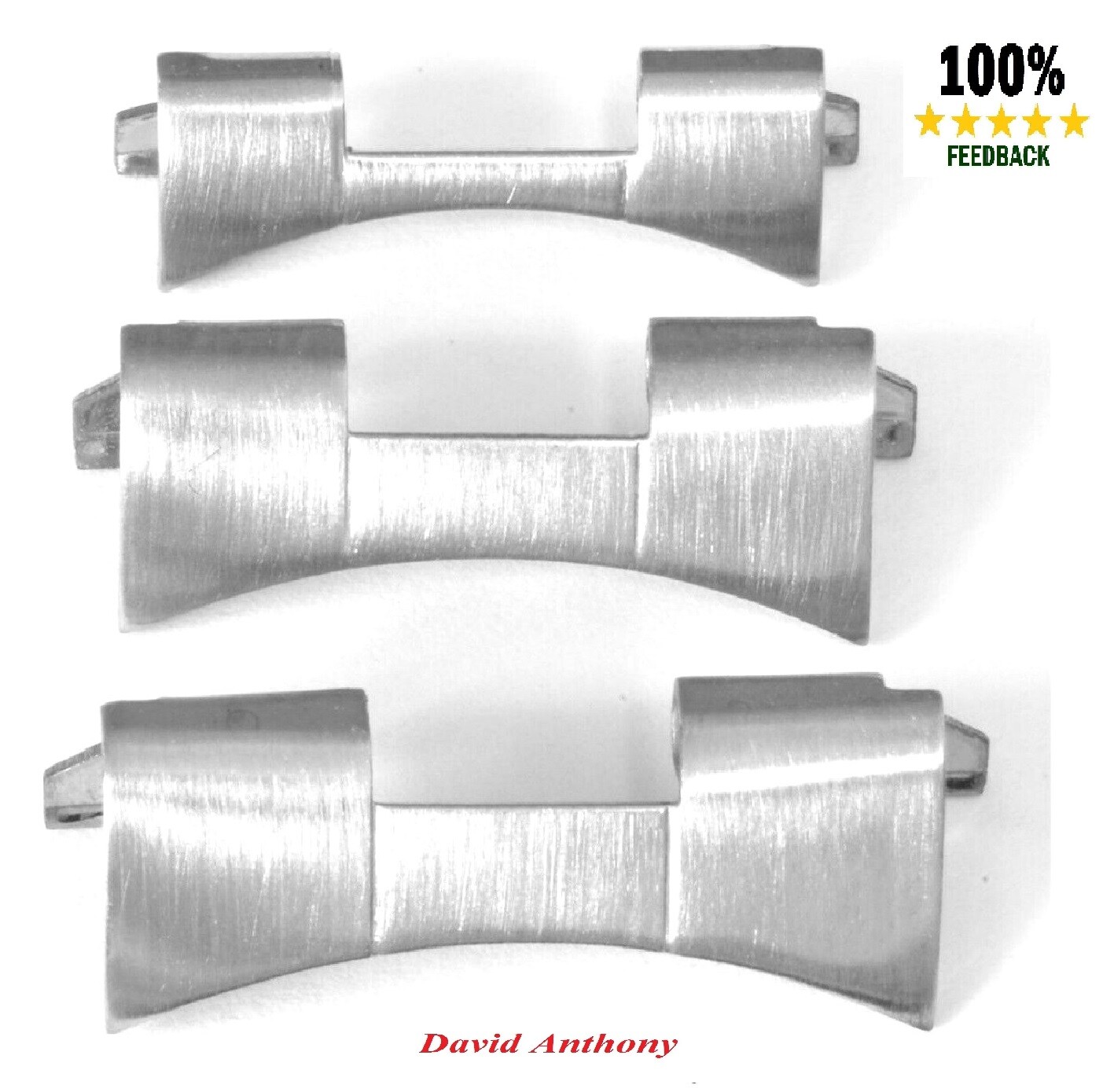 OYSTER STYLE WATCH BRACELET 18mm 20mm 22mm CURVED ENDS Stainl Steel ...