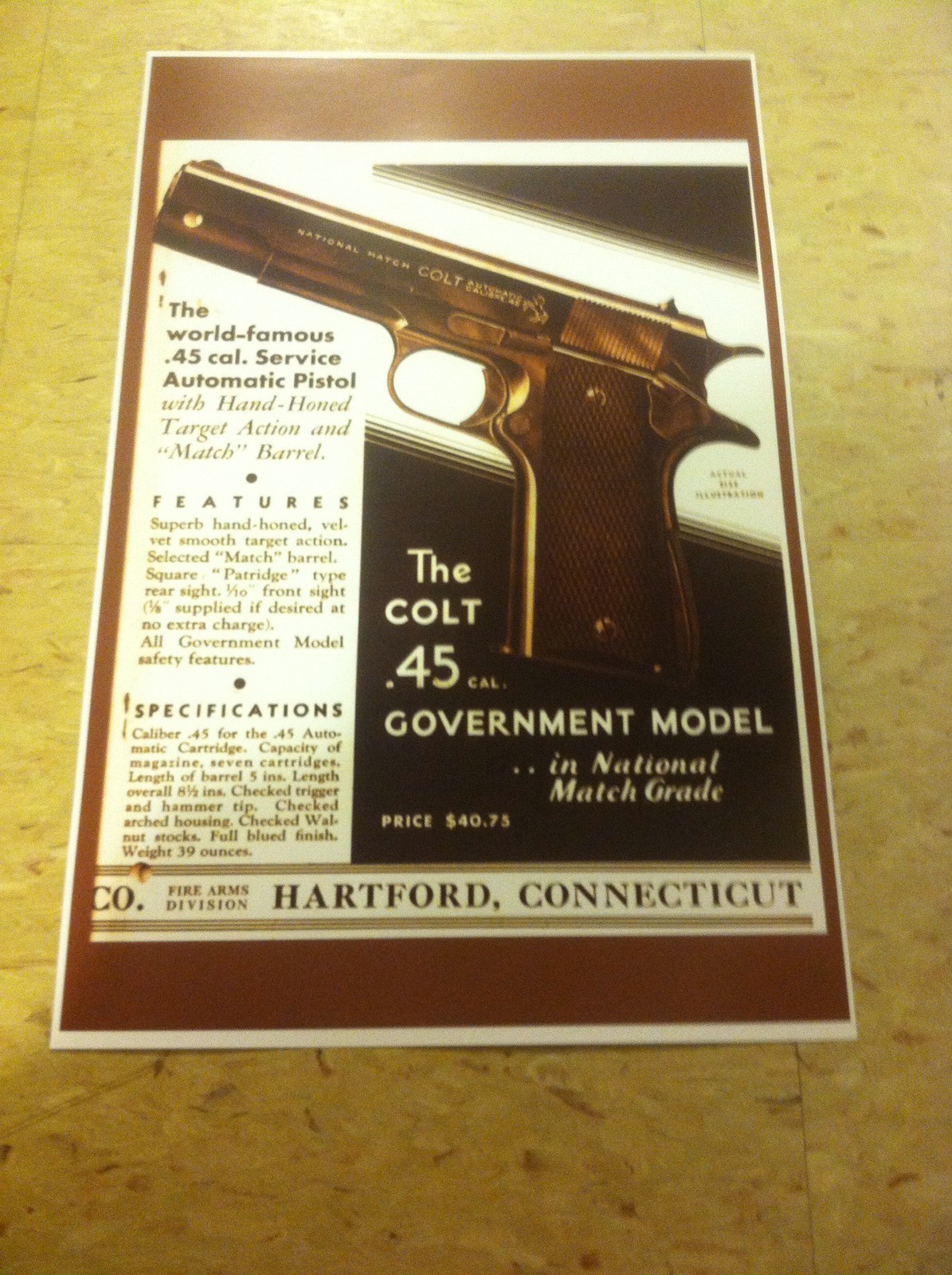 Vintage Colt Pistol Gun Advertisement Poster Man Cave Gift Art Decor | eBay