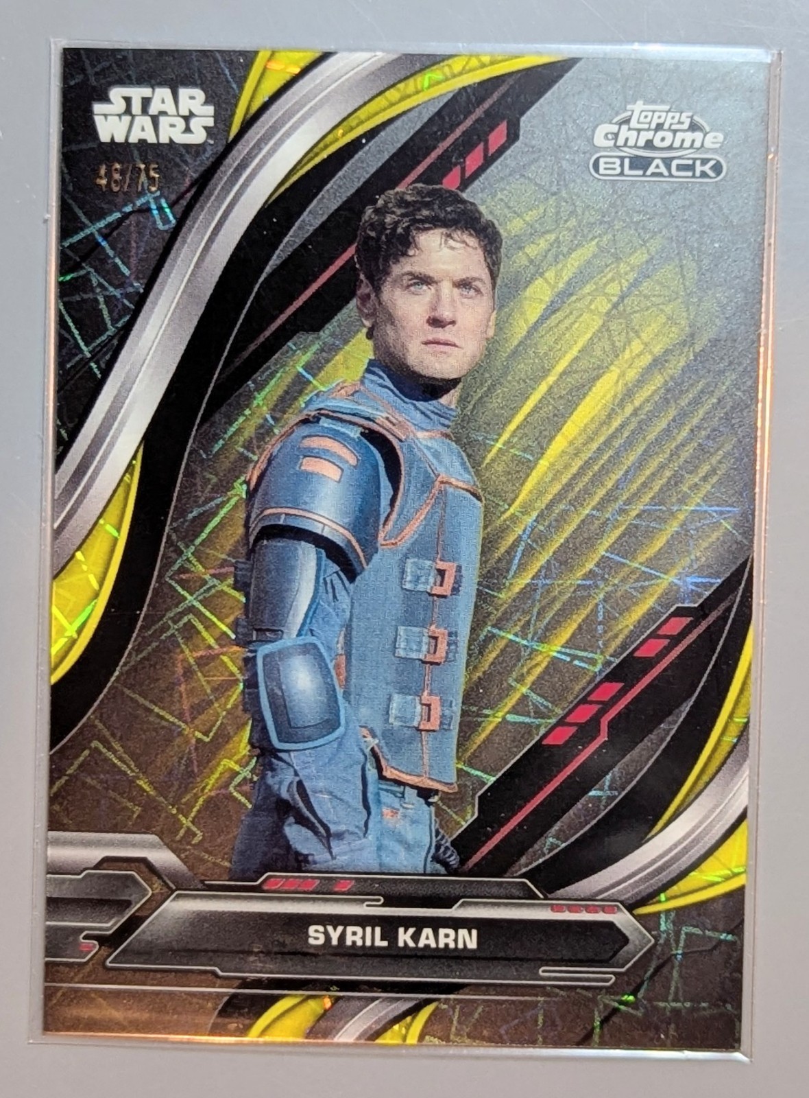 Syril Karn 2024 Topps Chrome Black Star Wars #95 Yellow Lazer Refractor ...