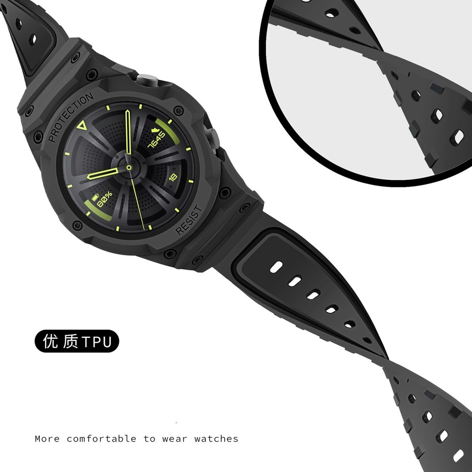 Silicone Rubber Watch Band Cover For Huawei Watch GT2 GT3 46mm Strap ...