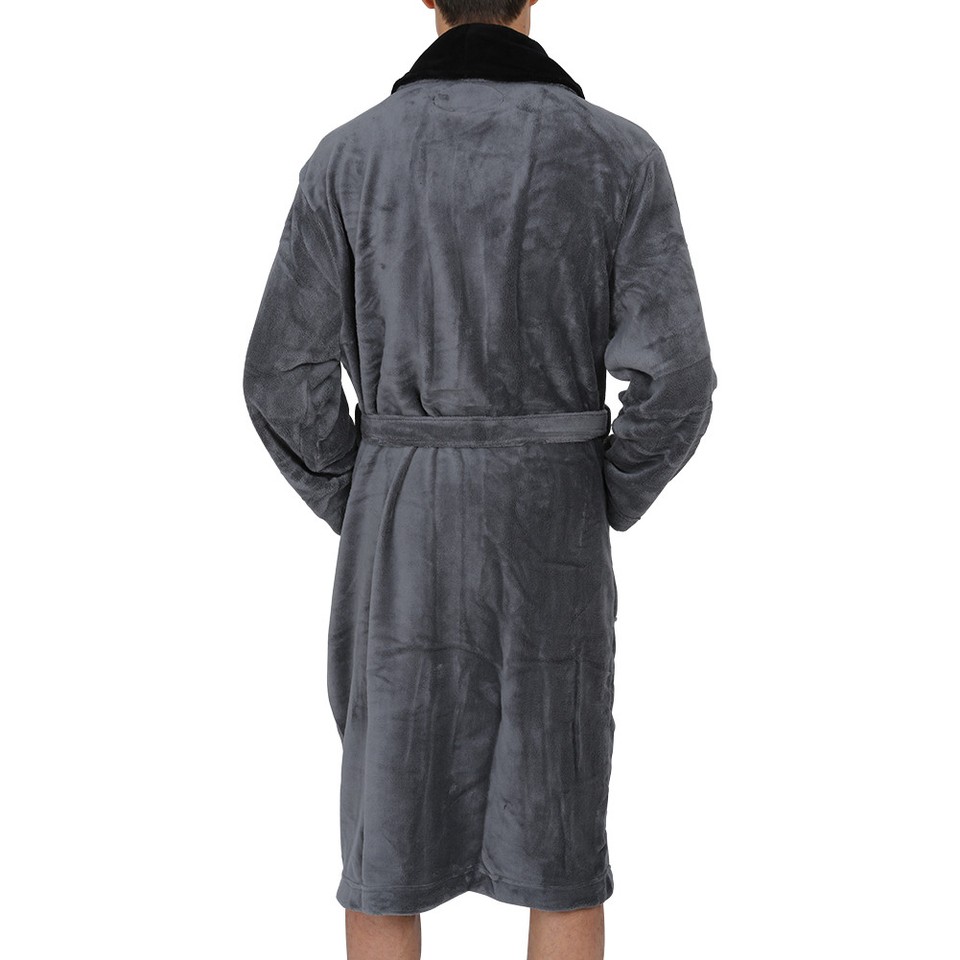 Mens Robe -Bathrobe - Coral Fleece Thick Very Soft & Warm - '' 5 Day ...