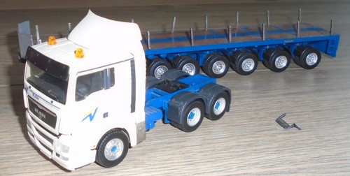 CONRAD CAMION MINIATURE MAN TEX 33540 VOSS INTERNATIONAL GOLDHOFER 1/50 ...
