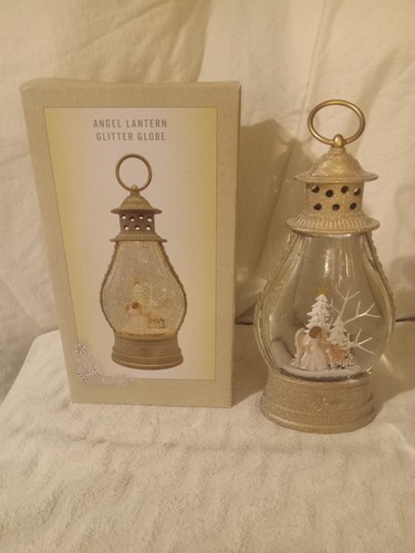 NEW Cracker Barrel Angel Lantern Glitter Globe 12" | eBay