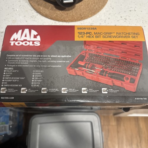 MAC Tools 123-PC. MAC-GRIP RATCHETING 1/4” HEX BIT SCREWDRIVER SET | eBay