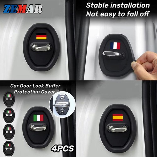 4x Silicone Car Door Lock Latches Buckle Cover For Audi BMW Mercedes ...