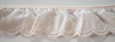 11 Yd. Piece Natural 2" Embroidered Ruffled Eyelet Lace LG-374 | eBay