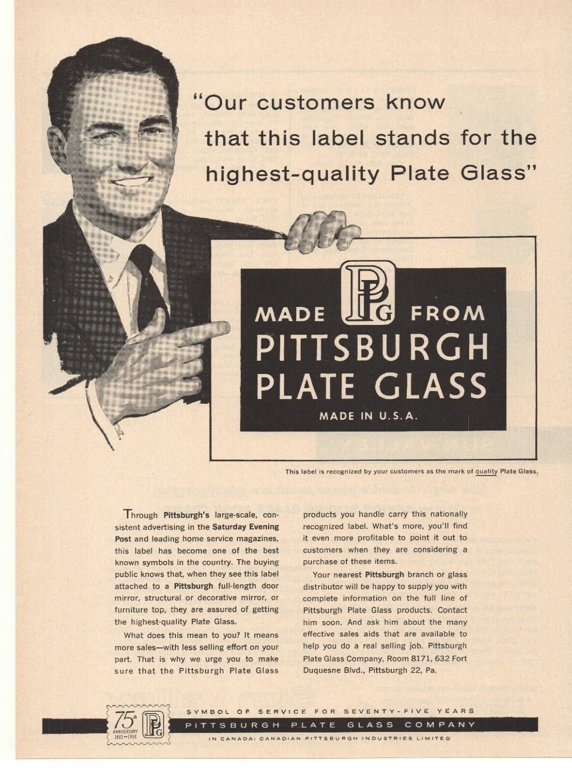 1958 Pittsburgh Plate Glass Company Advertisement Pittsburgh ...