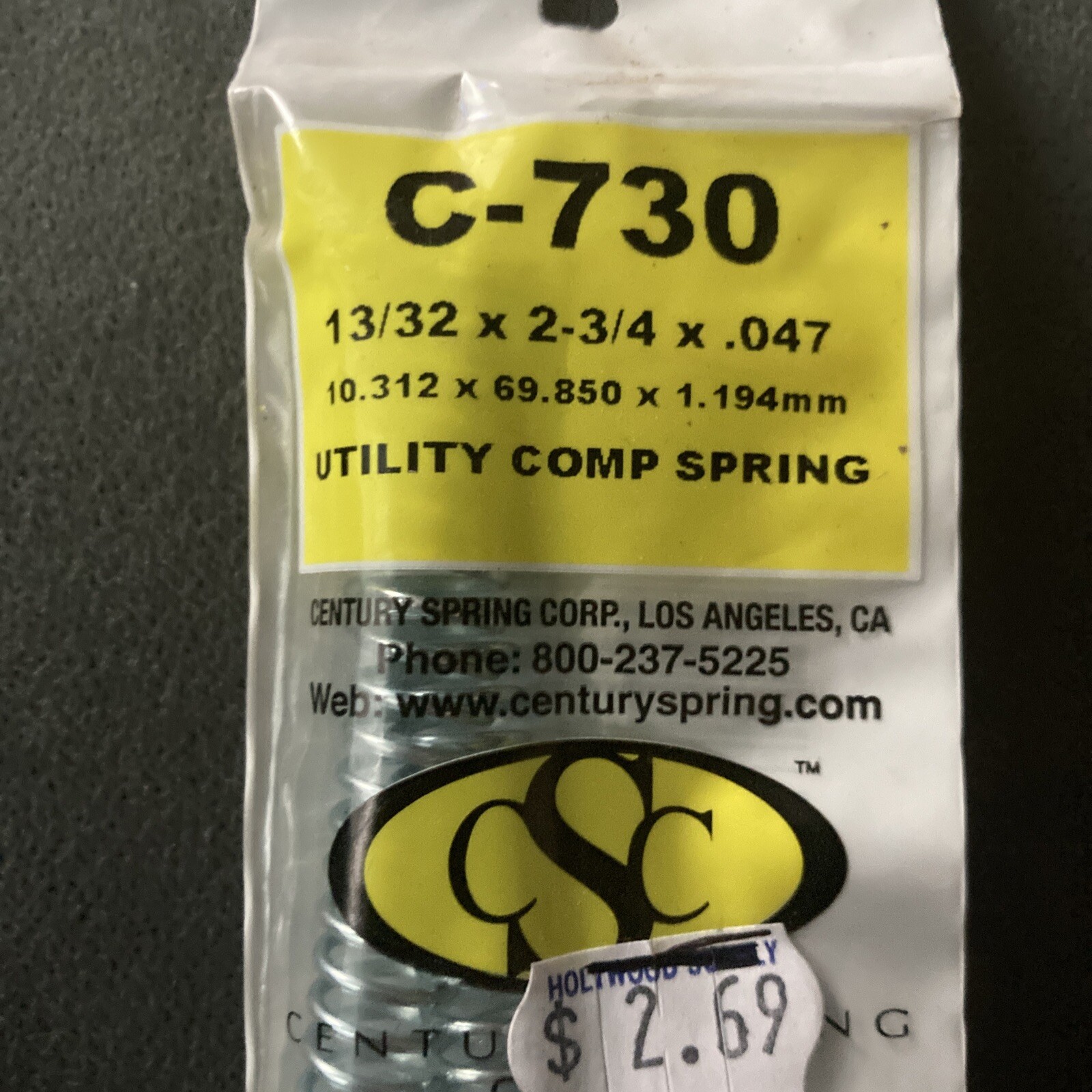 Century Spring C-730 2 Count 2. 75 Inch Compression Springs for sale ...