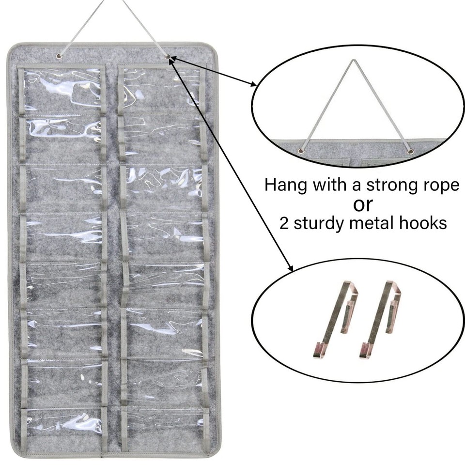 Wall Mounted Sunglasses Dust-Proof Organizer Storage Holder with 16 ...