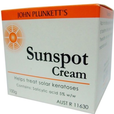 JOHN PLUNKETT'S SUNSPOT CREAM 100G SOLAR KERATOSES SOFTEN SKIN ...