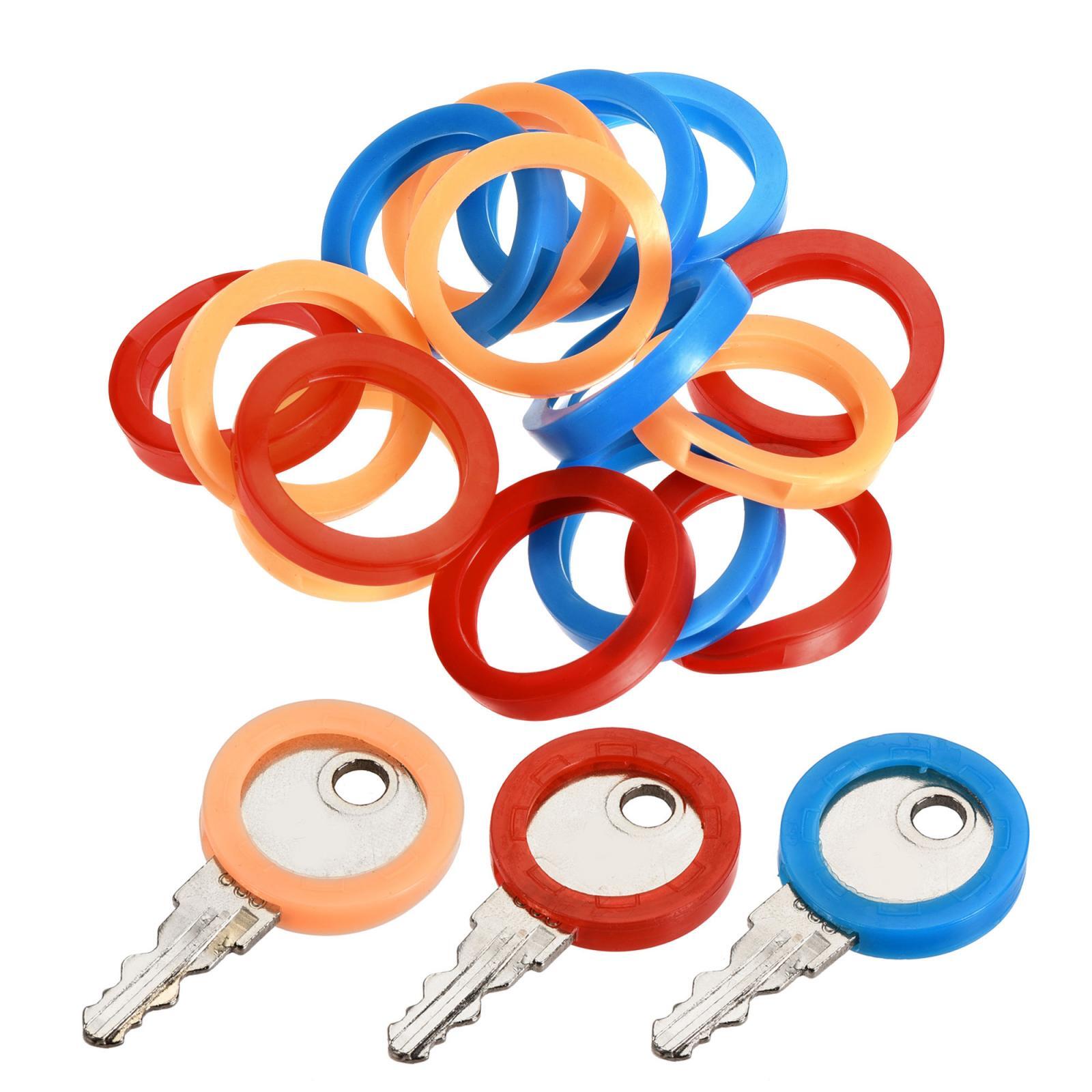 15Pcs 28mm Key Cap Cover Ring Identifier Coding Tag Silicone Sleeve 3 ...