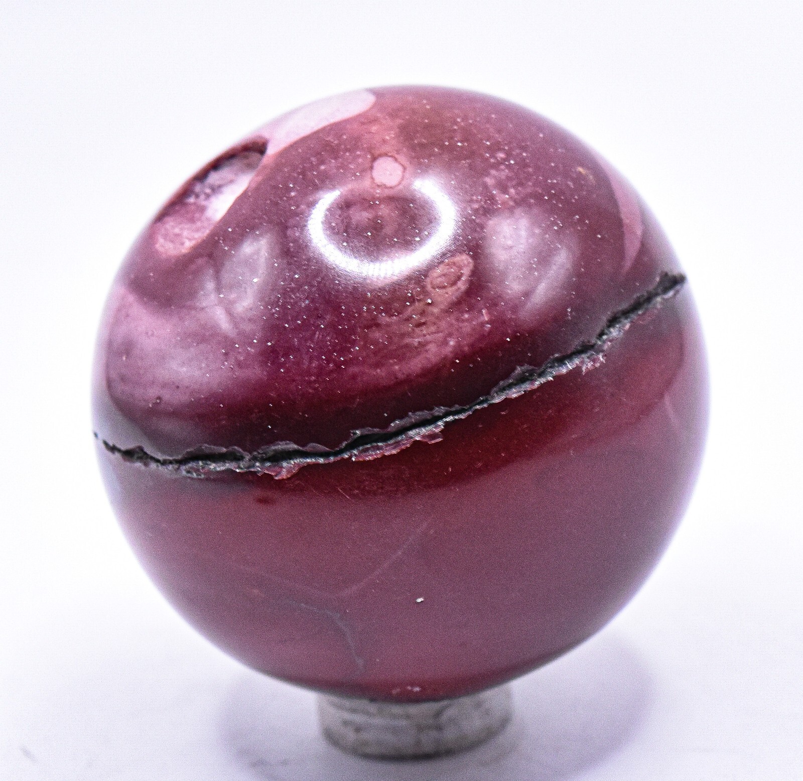 48mm Red Purple Mookaite w/ Druzy Sphere Polished Gemstone Mineral ...