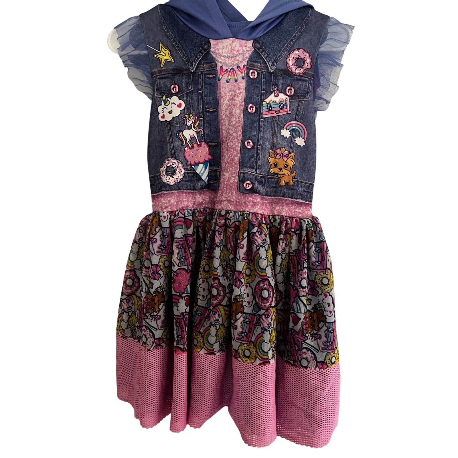 Jojo Siwa Cosplay dress Hooded Bow Rainbow Dressup Ni… - Gem