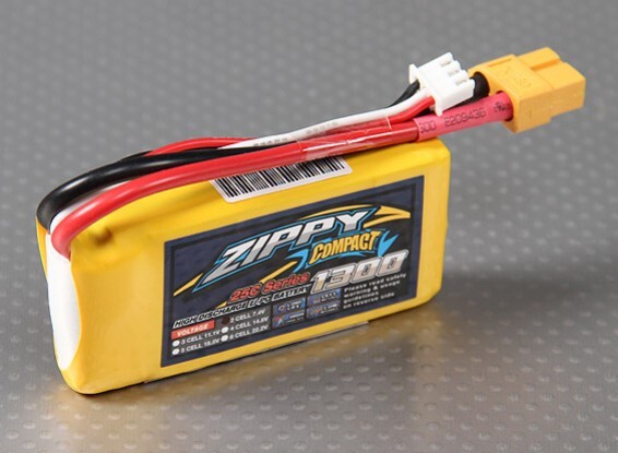 ZIPPY COMPACT 1300mAh 2S 7.4V 25C LIPO BATTERY XT60 RC CAR TRUCK PLANE ...